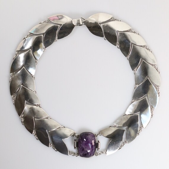 Fred Davis Amethyst Modernist Choker Necklace | Vinta… - Gem