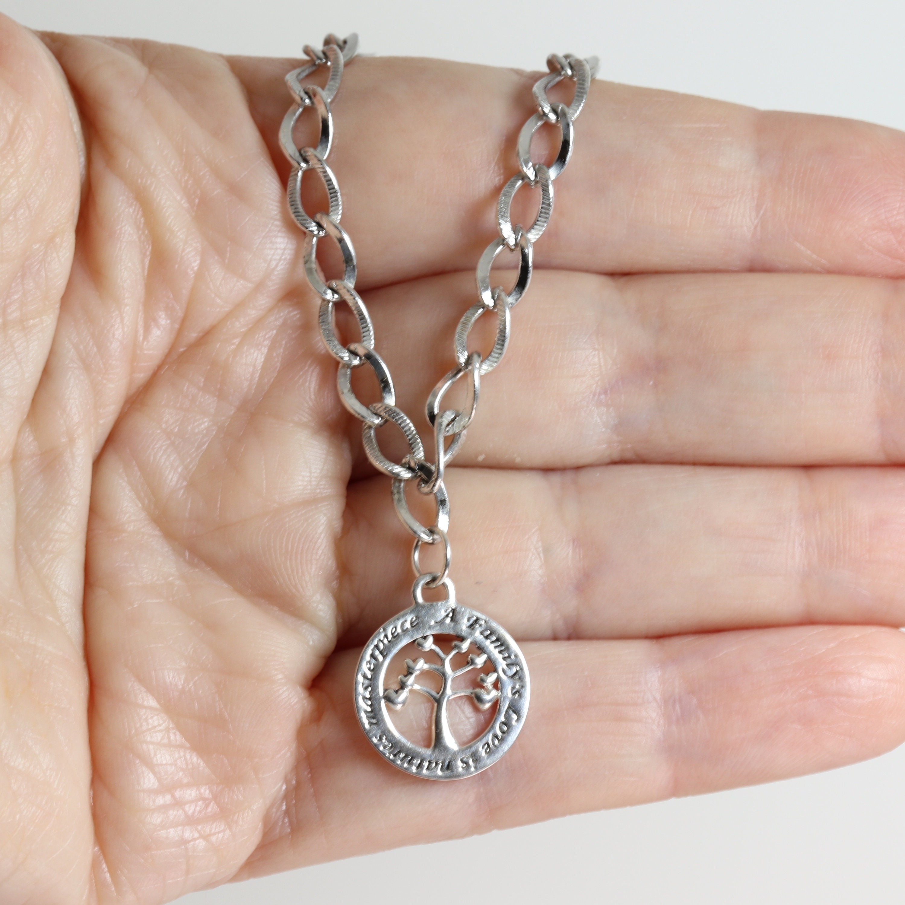 Small Tree of Life Charm Bracelet Vintage Sterling Silver - Etsy