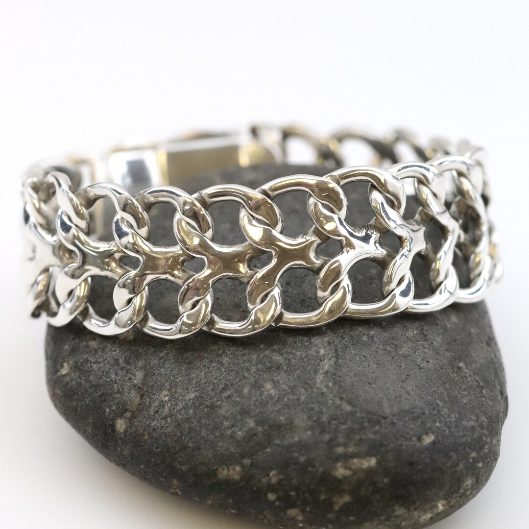 Rodolfo Espinoza Double Curb Bracelet Sterling Silver Vintage Jewelry ...