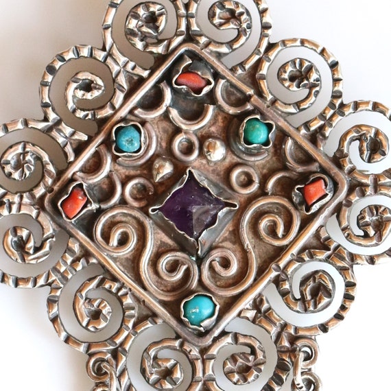 Vintage MATL Style Sterling Silver Brooch: Amethyst, … - Gem