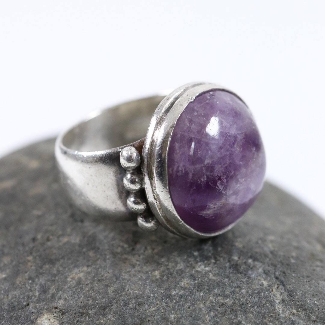 William Spratling Amethyst Statement Ring | Vintage Sterling Silver ...