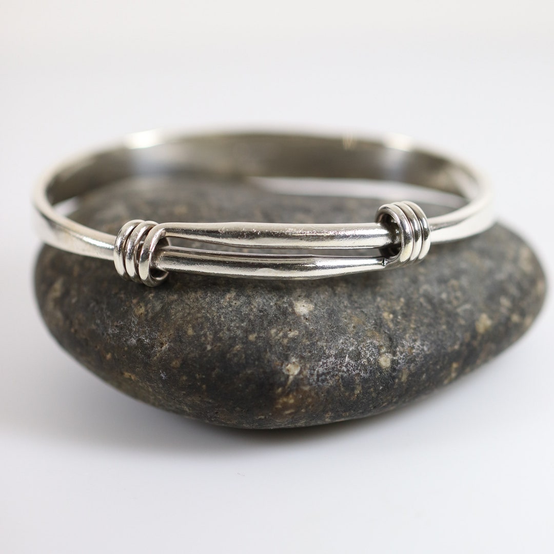 HEAVY Ed Levin Grand Signature Bangle | Vintage Sterling Silver ...