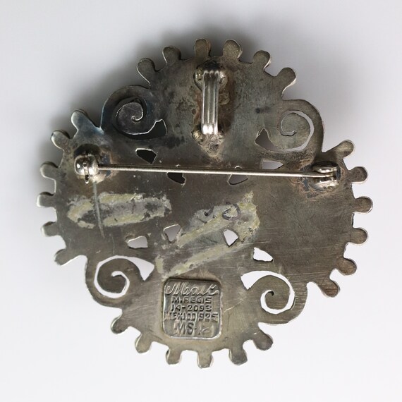 MATL Multi-Gem Cross Brooch | Vintage Sterling Silver… - Gem