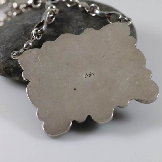 Heavy Artisan Pendant Necklace | Vintage Sterling Sil… - Gem