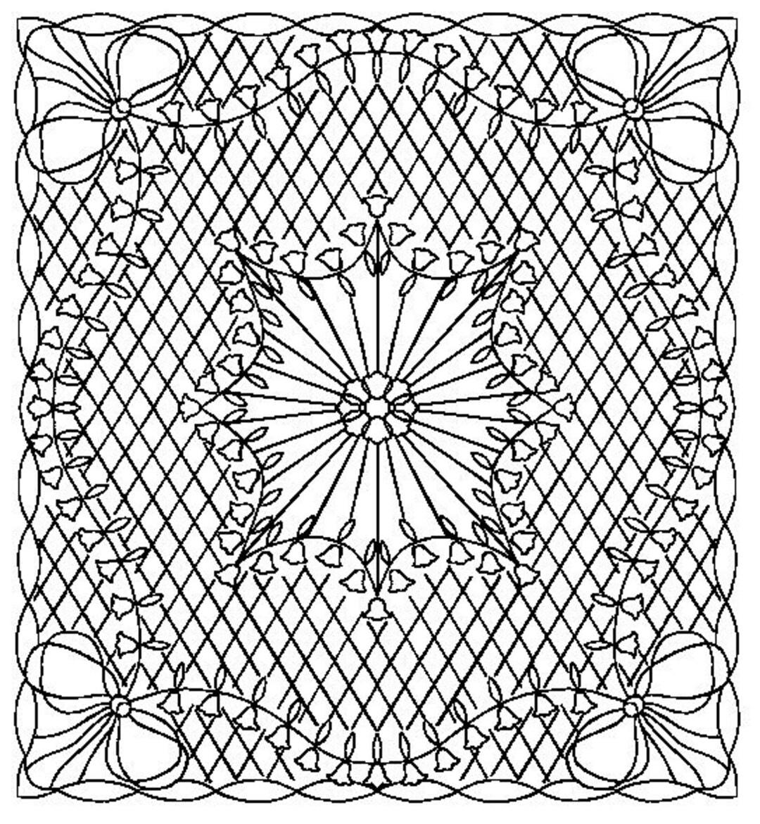 Bluebell Wholecloth Quilt Pattern, Full Size, 82 X 90 Inch. - Etsy