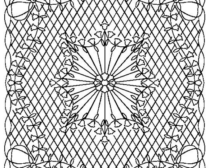 Bluebell Wholecloth Quilt Pattern, Full Size, 82 X 90 Inch. - Etsy