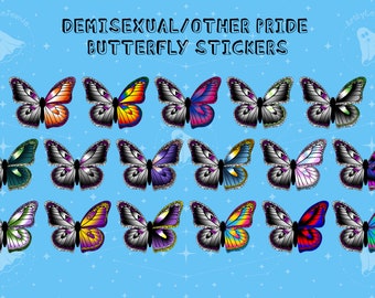 LGBTQIA+ Pride Butterfly Stickers / Waterproof Available - Etsy