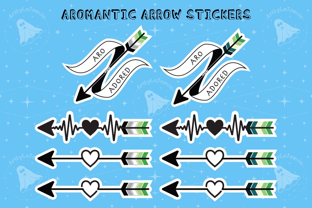 Aromantic and Aro Spectrum Arrow Pride Stickers / Waterproof Available ...