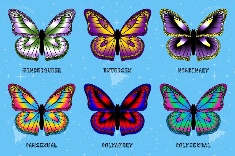 LGBTQIA+ Pride Butterfly Stickers / Waterproof Available - Etsy