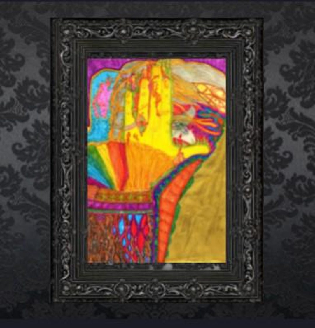 Psychedelic Fine Art Drawing, Abstract Bright Portrait, Wolfgang ...