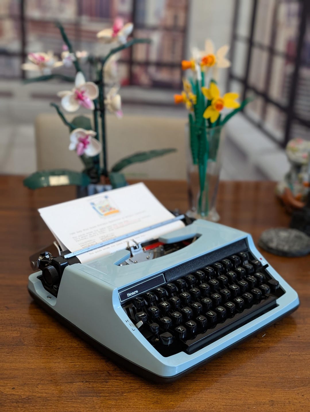 1966 Baby Blue Sears Portable Typewriter by Brother - Serviced and ...