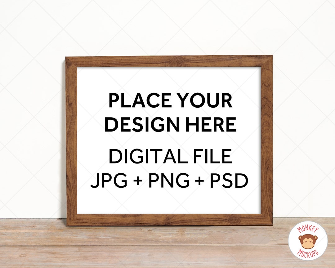 Horizontal Wood Sign Mockup for Wall Art Posters, 8x10 PSD JPG PNG ...