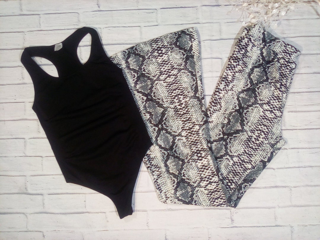 Sets Snakeskin Flare Pant & Bodysuit - Etsy España