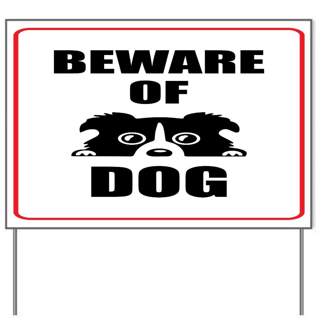 Beware of Dog *cute* Yard Sign - 18x24" With Stake - Fast Free Shipping ...