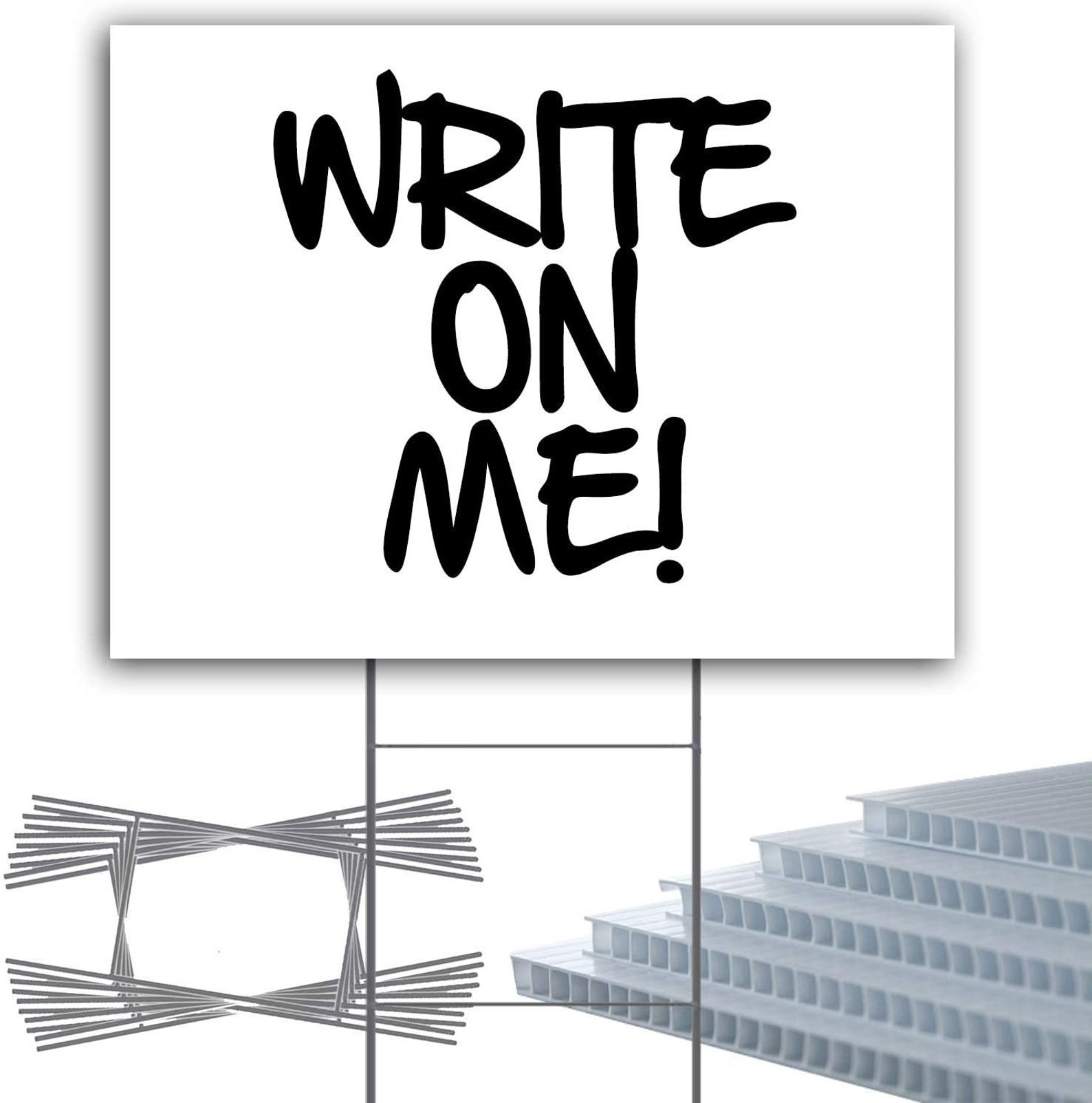 20 Pack 24x18 Inch Blank White Yard Signs W/ Stakes - Fast Free ...