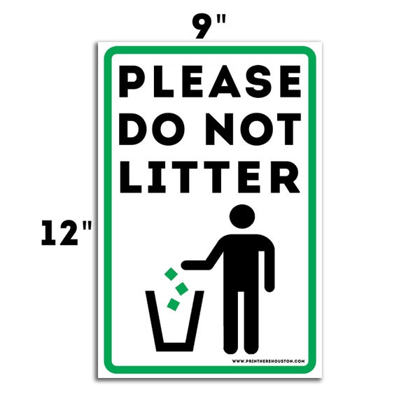 Litter Signs - Etsy