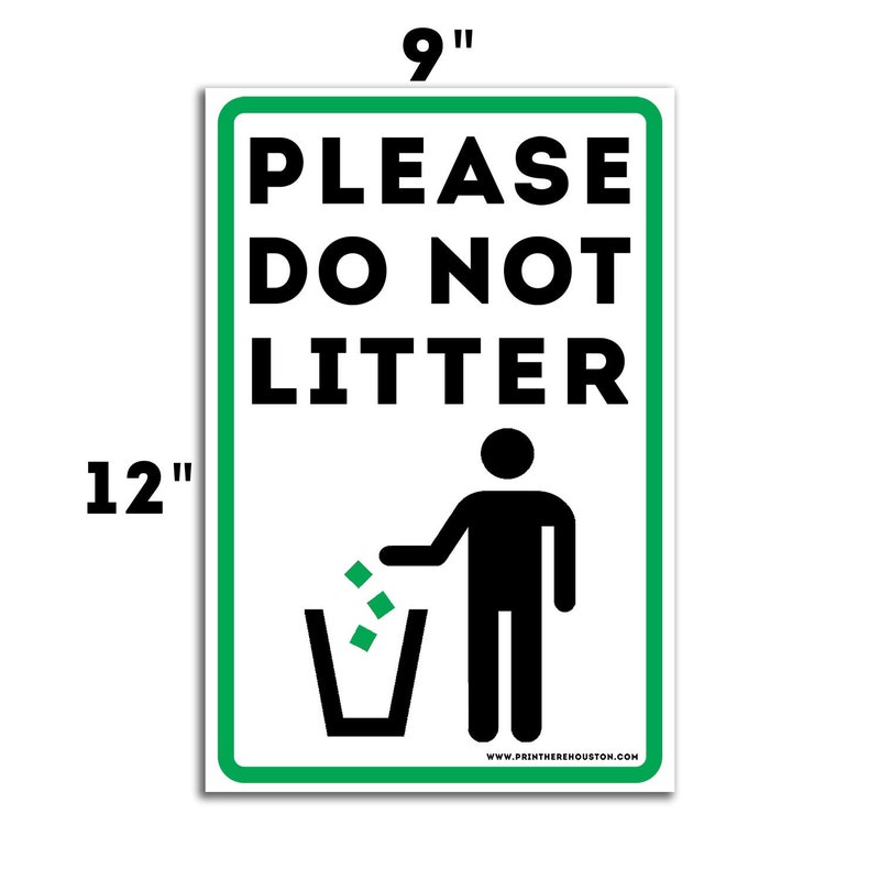 Do Not Litter Sign - Etsy