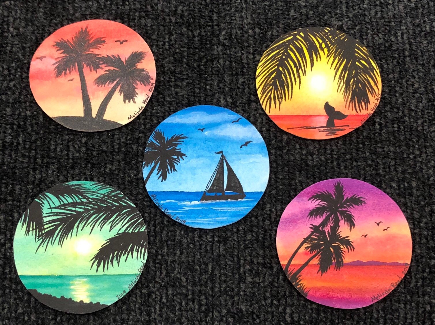 Ocean Sunset Silhouette 1.25 Inch Button/pin or Magnets Set - Etsy