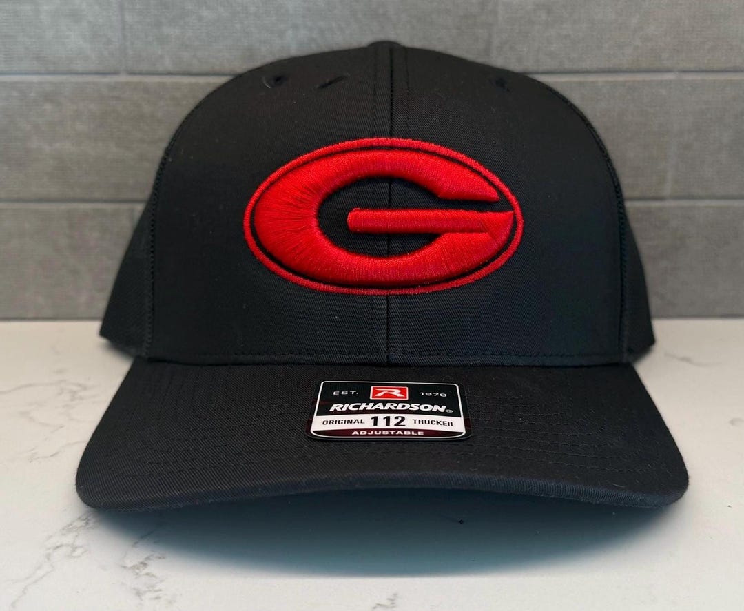 Georgia Bull Dawgs All Red Logo - Richardson Black/black 112 Snapback ...