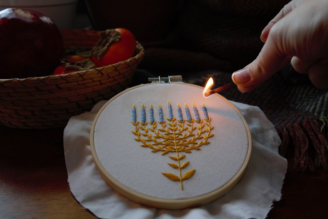 Lighting the Menorah Embroidery Pattern PDF / Digital Hand Embroidery ...