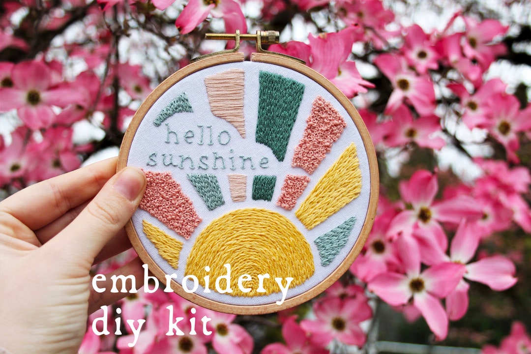 Hello Sunshine Embroidery Kit / Digital Hand Embroidery Pattern ...