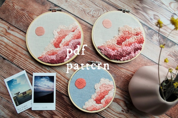 Sunrise Embroidery Pattern PDF / Digital Hand Embroidery - Etsy