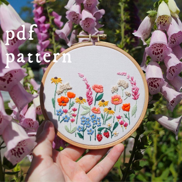 Wildflower Embroidery Pattern - Etsy
