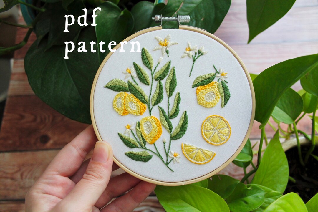 Fresh Lemons Pattern Embroidery Pattern PDF Beginner / Digital Hand ...