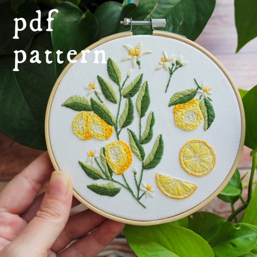 Fresh Lemons Pattern Embroidery Pattern PDF Beginner / Digital - Etsy