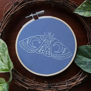 Moon Moth Embroidery Pattern / Digital Hand Embroidery Pattern ...