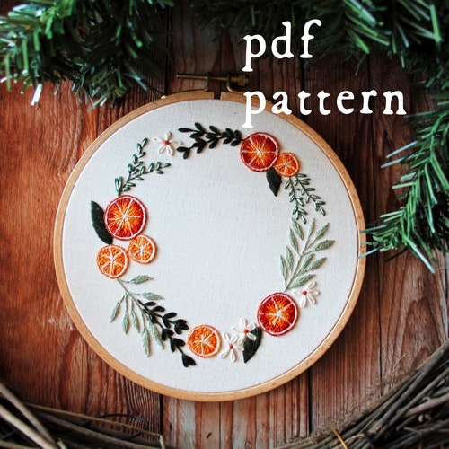 Dried Orange and Herb Embroidery Pattern PDF / Digital Hand - Etsy