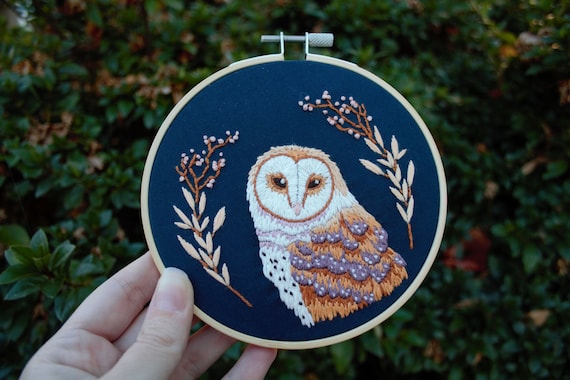 Barn Owl Embroidery Pattern PDF / Digital Hand Embroidery / - Etsy