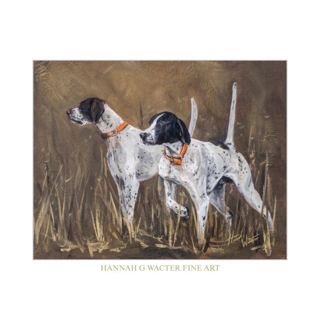 Bird Dog Oil Painting Print | "plantation Pointers" - Etsy