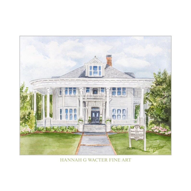 Valdosta GA Watercolor Print: Converse Dalton Ferrell House Art - Etsy