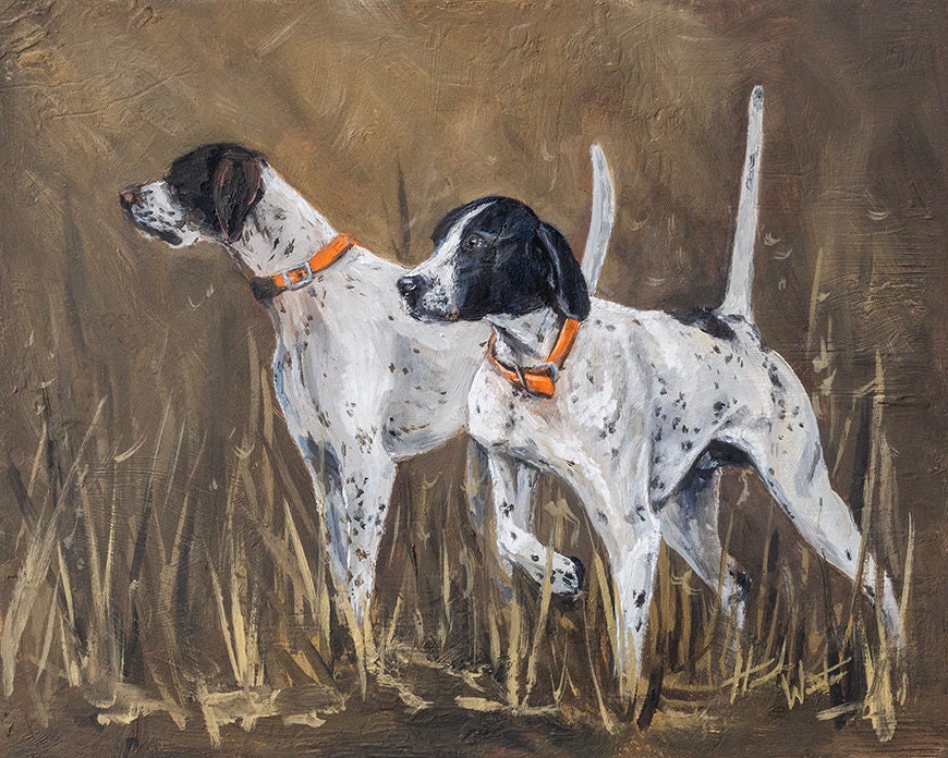 Bird Dog Oil Painting Print | "plantation Pointers" - Etsy