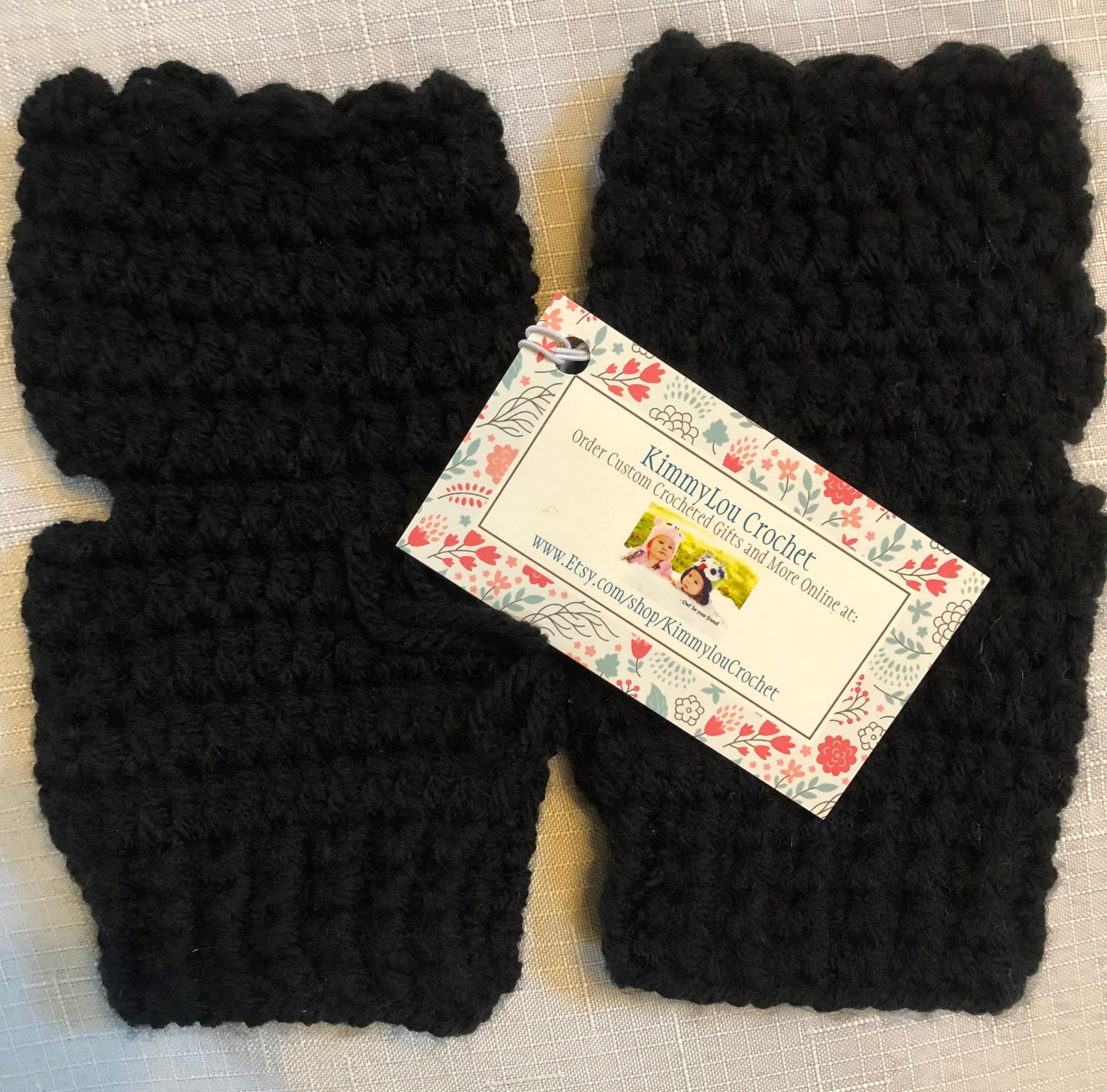 Crochet Fingerless Gloves: Comfy Cuff Warmers Solid Color or Striped - Etsy