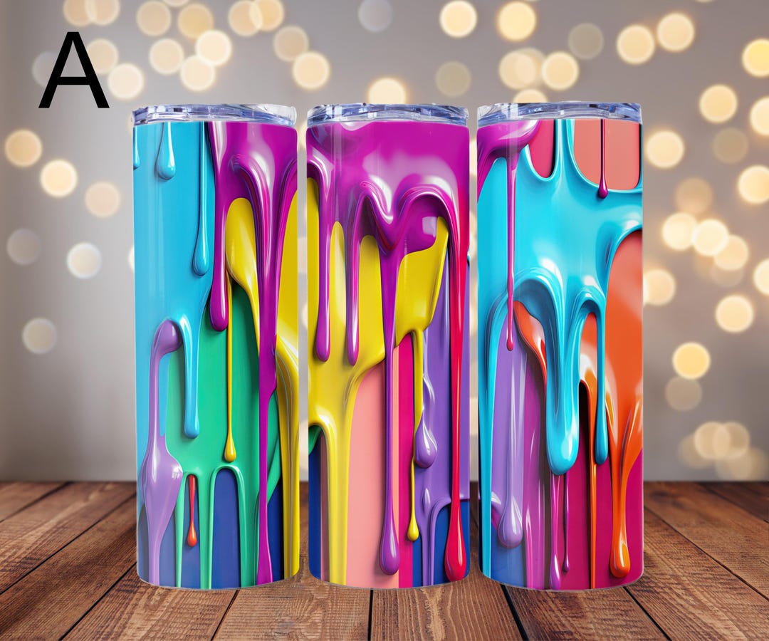 Choose From 7 Different 3D Dripping Vibrant Paint Colors | 20oz Skinny ...