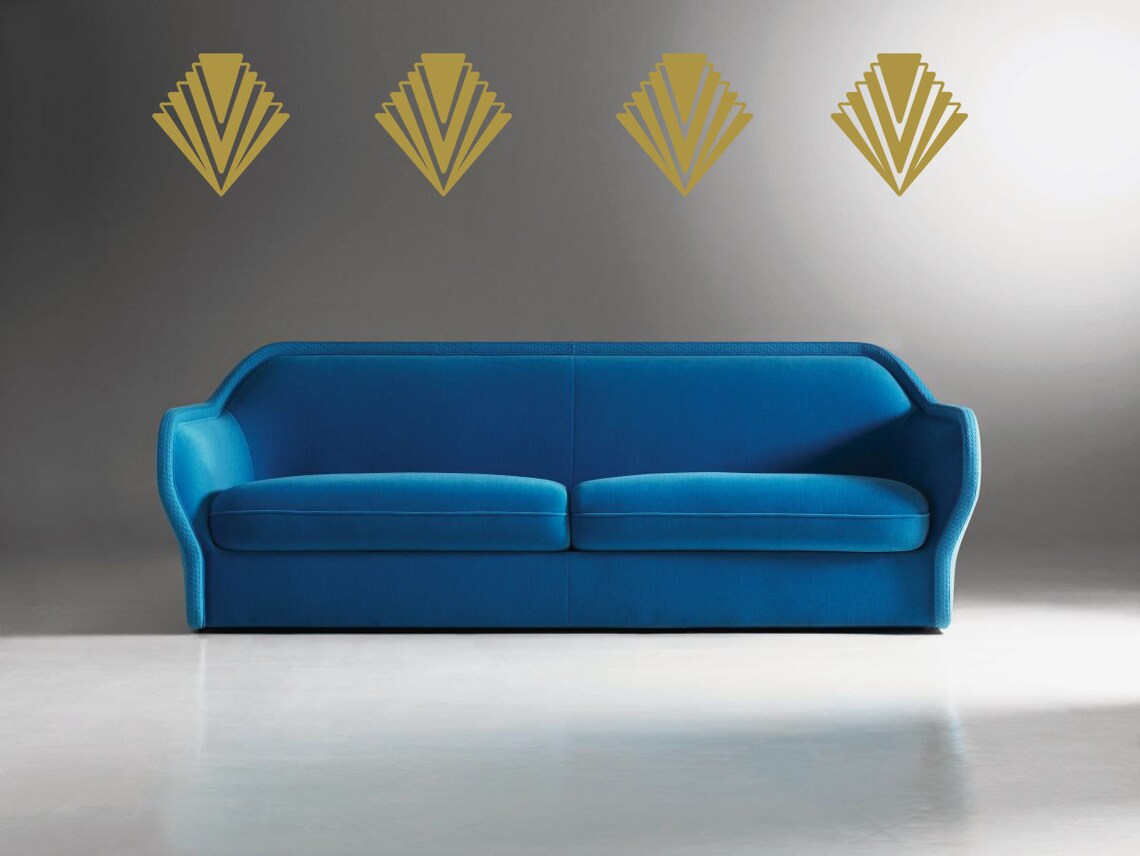 Art Deco Wall Decal 12" X 12" (set of 4) for Living Room, Bedroom, Game ...