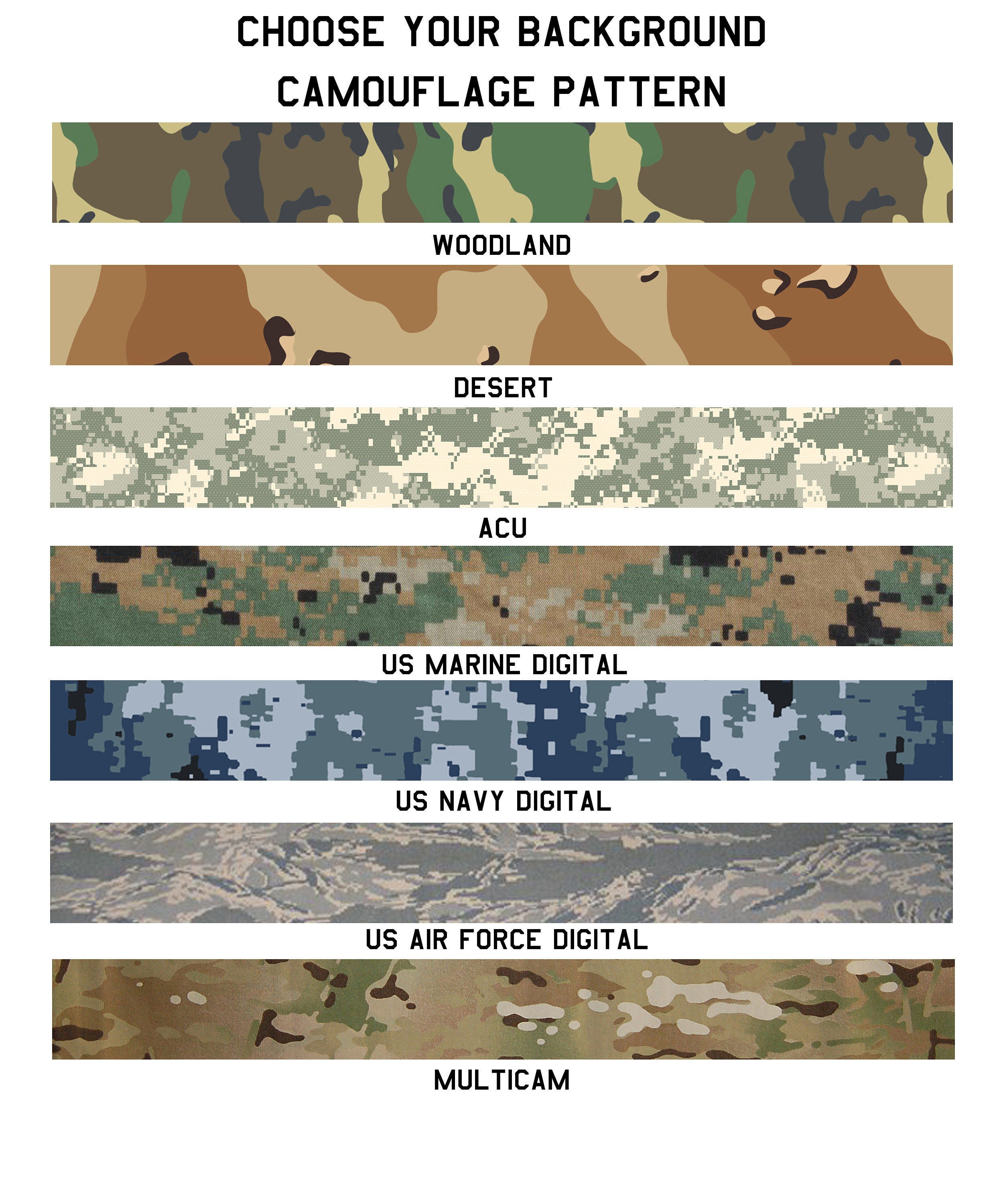 Custom Military Camo Key Fob for Army, Navy, Air Force, Marines, Coast ...