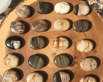 Petrified Wood Worry Stone, Thumb Stone, Natural Worry Stone ...