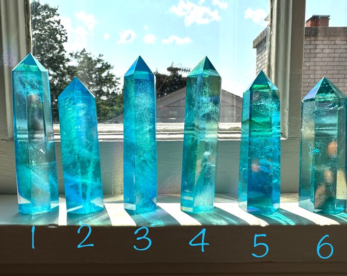 Aqua Aura Jelly Quartz Towers - Etsy