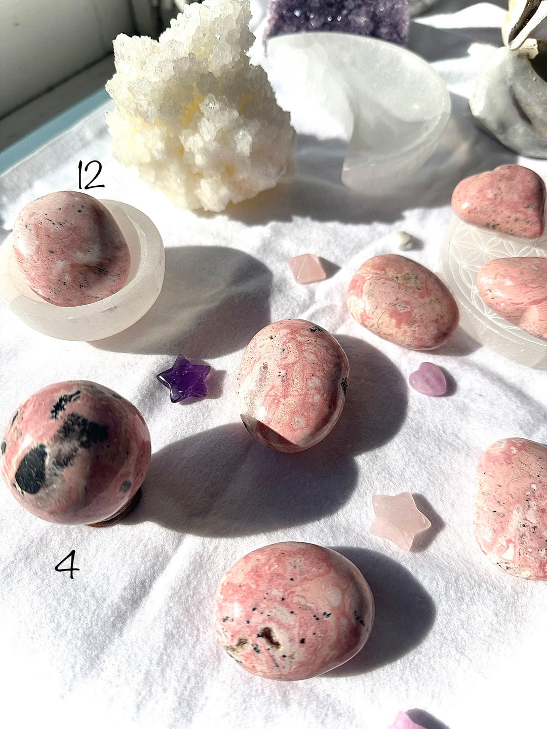 Bubble Gum Pink, Pepto-bismol Rhodonite Sphere, Palm,heart - Etsy