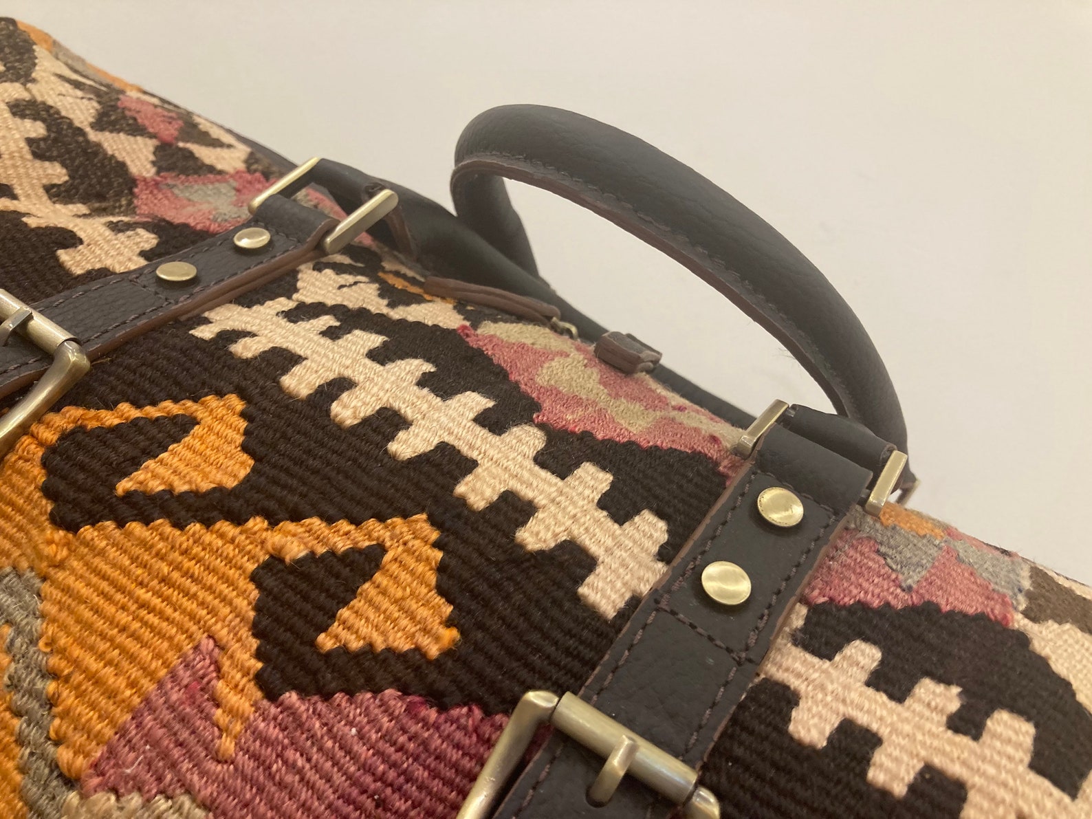 Duffel Bag, Handmade Clothing, Travel Cabin Bag, Turkish Kilim Boho Bag ...
