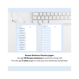 Korean Vocabulary, Korean Study, Korean Worksheets, Korean Sentences - Etsy