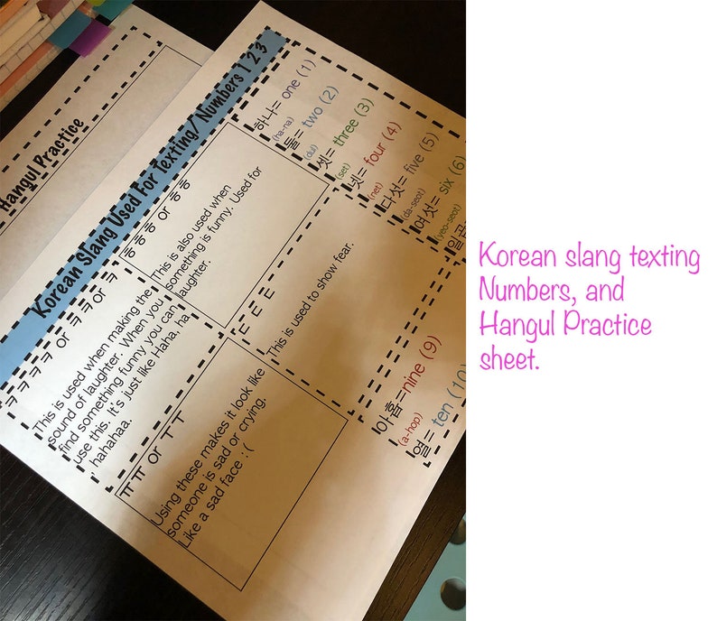 Korean Hangul Worksheets, Instant Download - Etsy