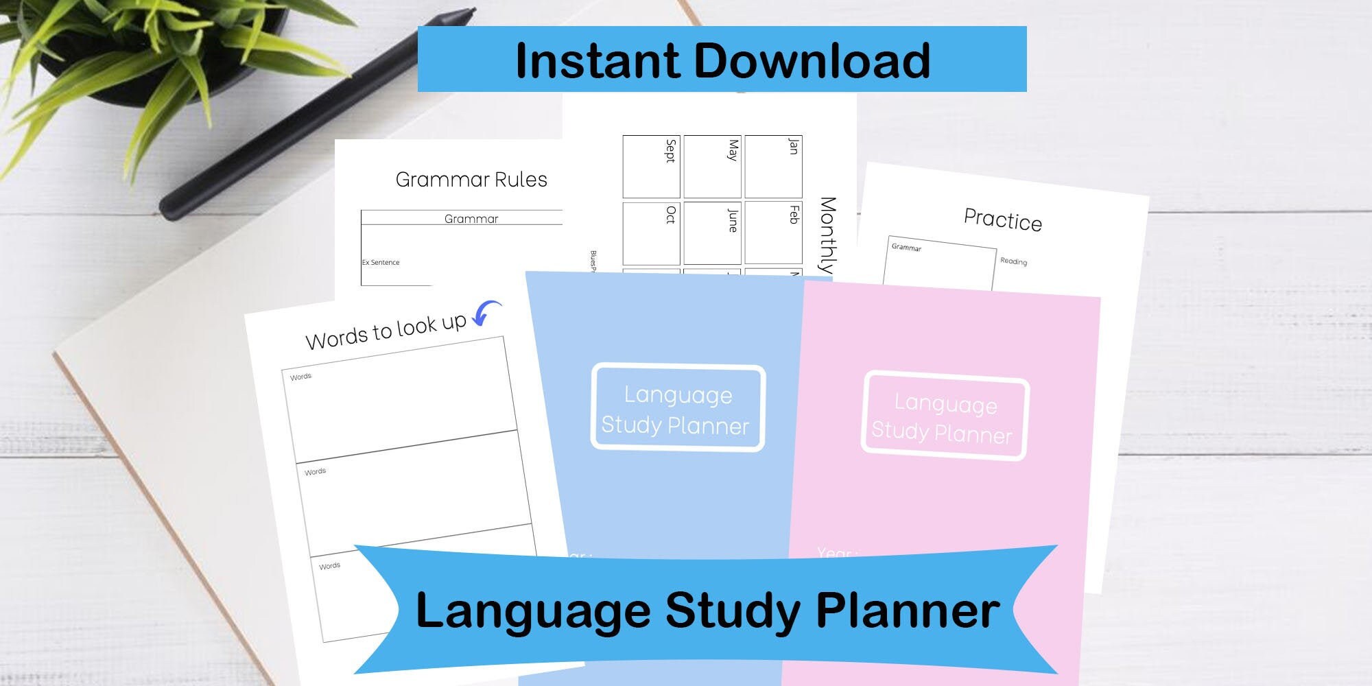 Study Planner, Language Study Planner Worksheets, Printable Planner ...