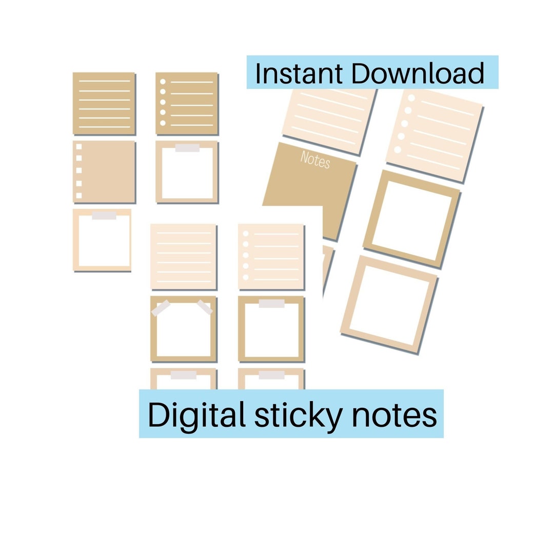 Digital Sticky Notes, Sticky Notes, Notes, Digital Product, Printable's ...