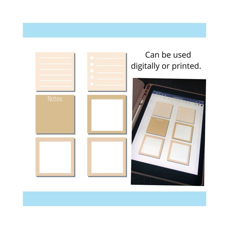 Digital Sticky Notes, Sticky Notes, Notes, Digital Product, Printable's ...