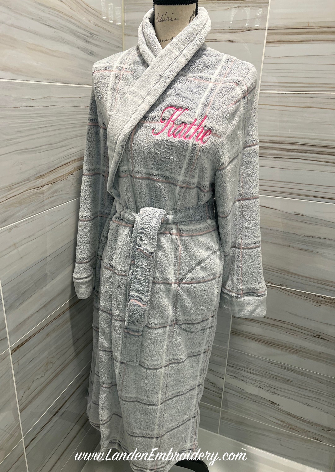 Cameron Plaid Women's Fleece Robe Personalized With Custom Embroidery ...