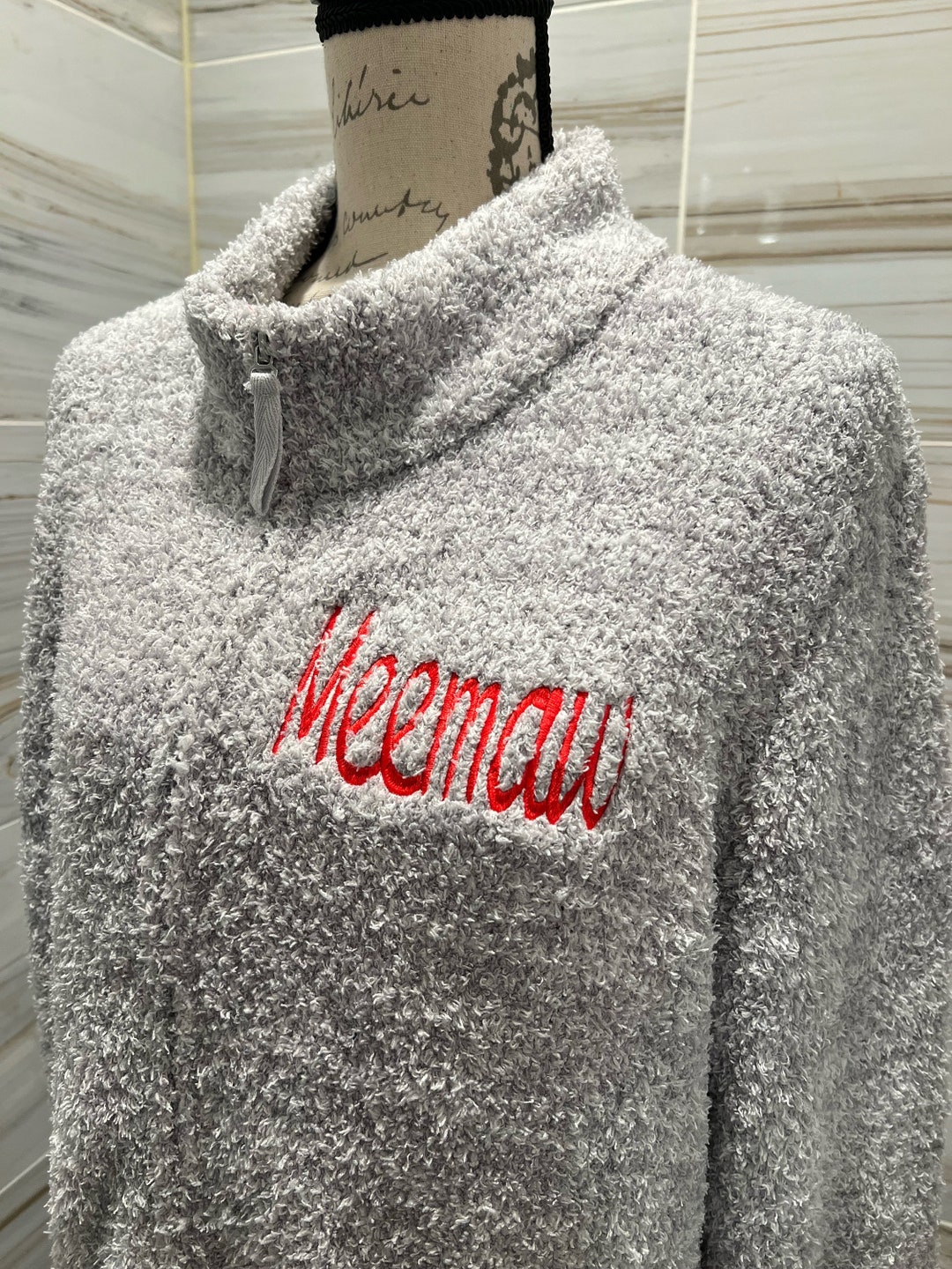 Women's Cozy Gray Zip Robe Personalized With Custom Embroidery - Etsy